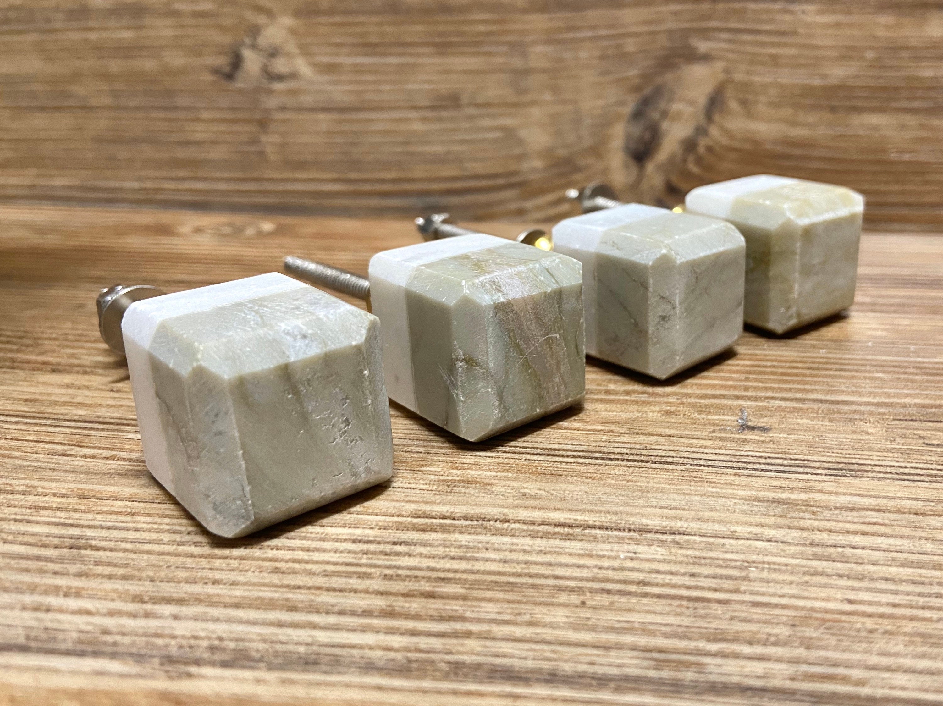 Setsquare-ish Two Tone Marble Stone and Granite Knob White - Etsy