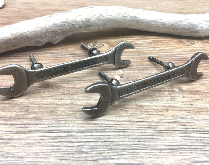 SET OF 2 Wrench Handles - Wrench Drawer Pull - Carpenter Tools ...