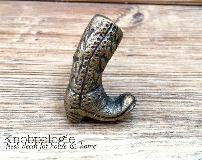 Cowboy Boot Cast Iron Knob Cowgirl Boots Drawer Pulls Western Rustic Decor Cowboy Nursery Theme ...