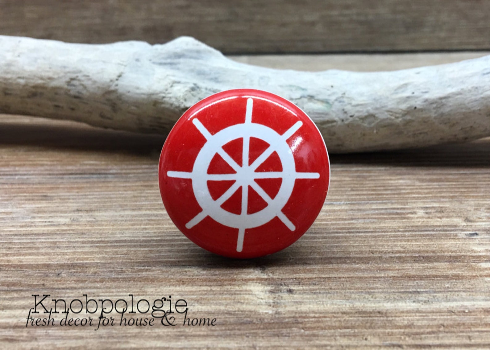 1.5 Red and White Ship's Wheel Knob Captains Wheel - Etsy
