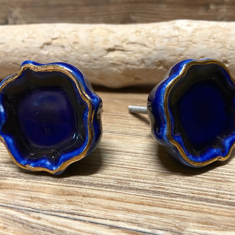 Teal Glass Knobs - Etsy