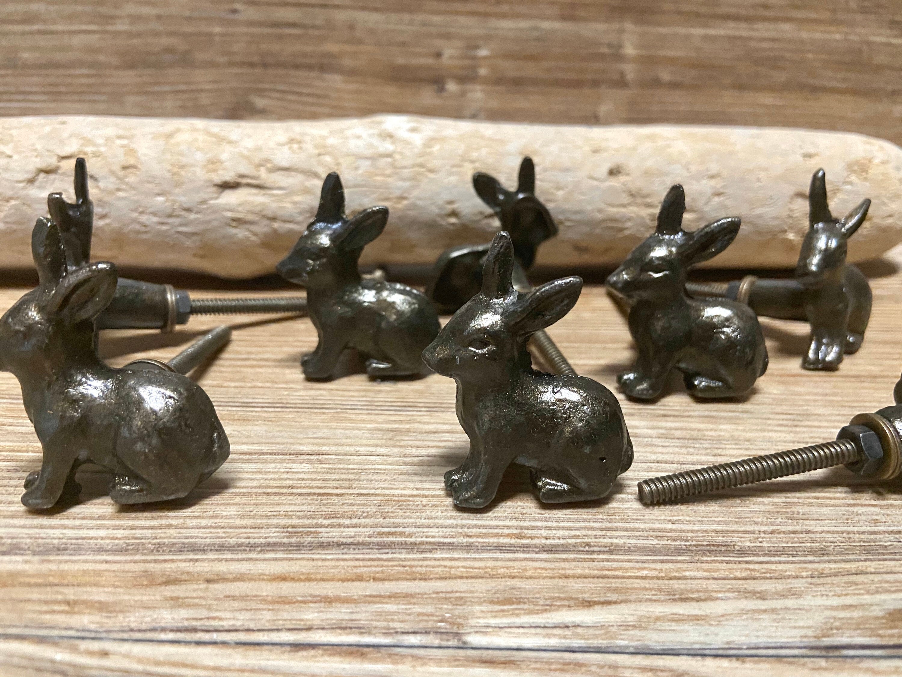 SET OF 4 Bunny Rabbit Metal Knob Nature Forest Fairytale | Etsy