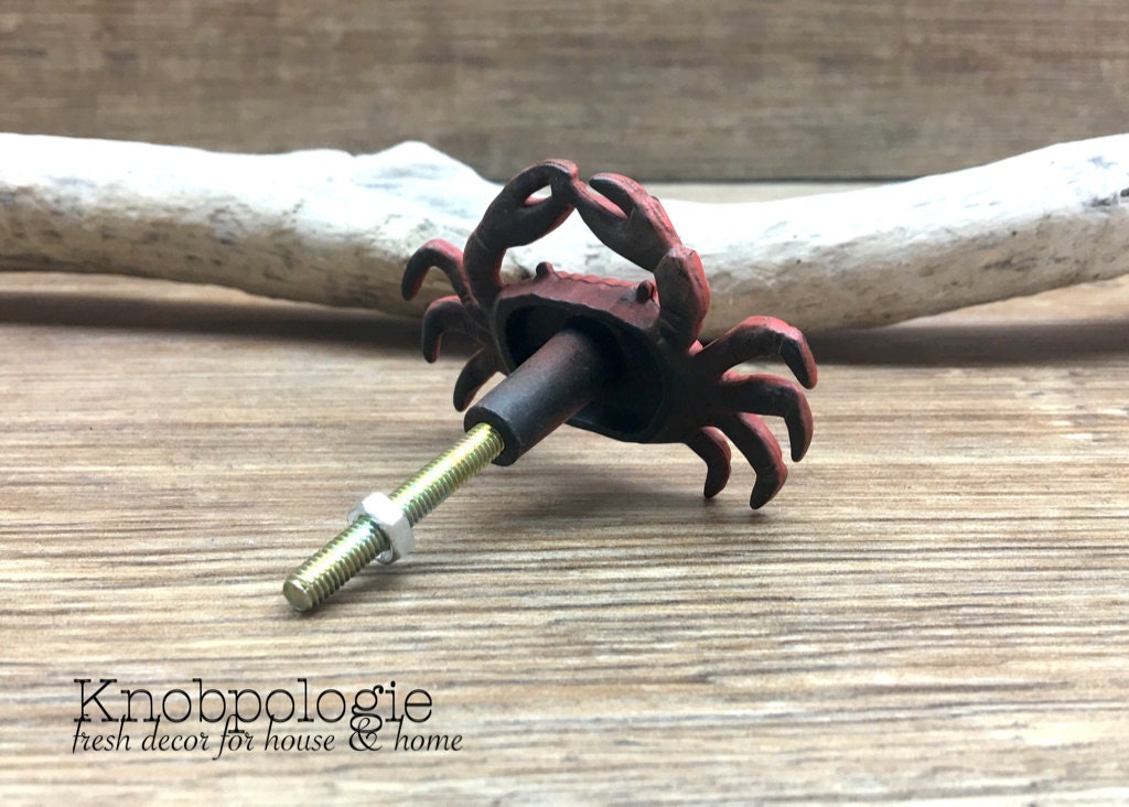 Red Metal Crab Knob Hermit King Crab Dungeness Pinchers - Etsy
