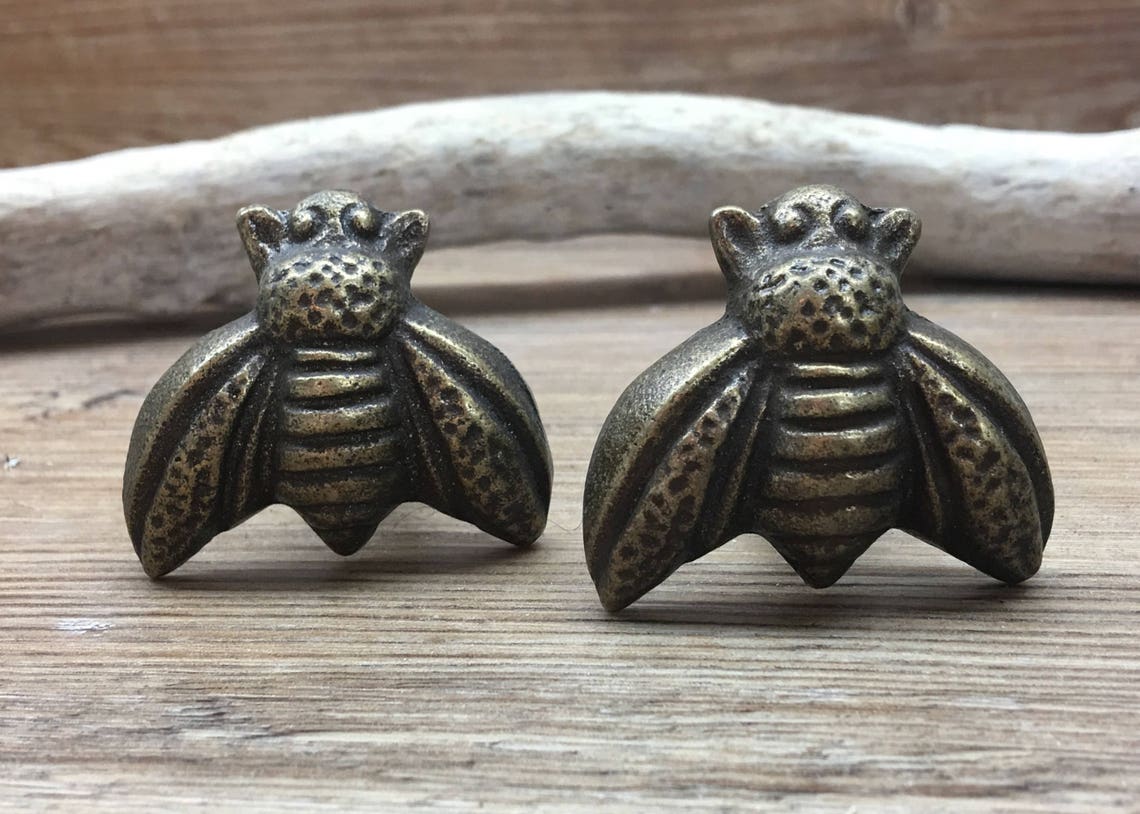 SET OF 2 Bumble Bee Knobs Honeybee Cabinet Knob Drawer Pull - Etsy