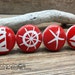 1.5 Red and White Ship's Wheel Knob Captains Wheel Nautical Boat Theme ...