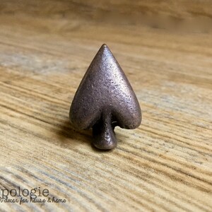 SPADE Knob Antique Bronze or Custom Color Cast Iron ACE Knob Game Room ...