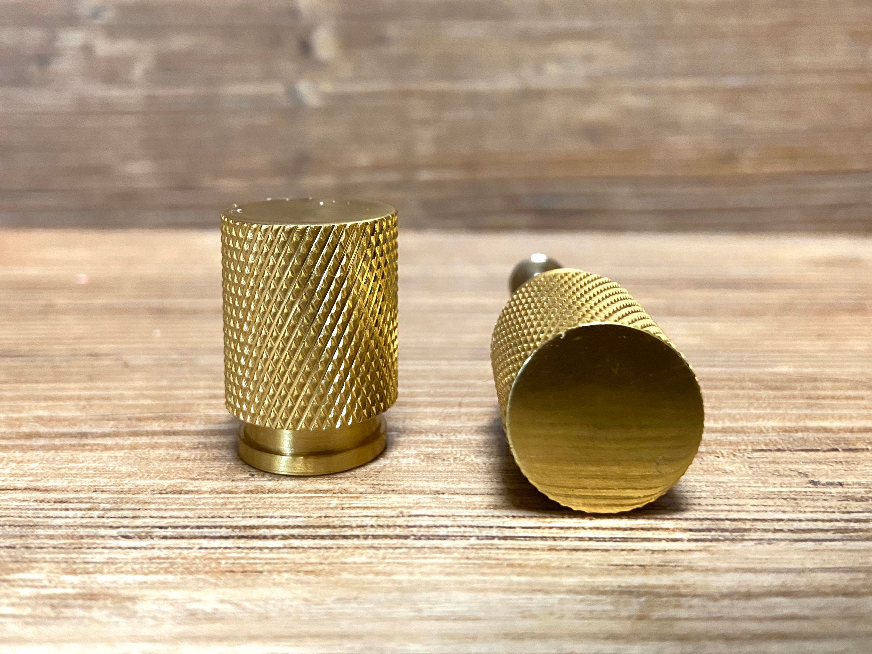 Solid Knurled Brass Peg Knob Gold Metal Kitchen Cabinet Knob | Etsy