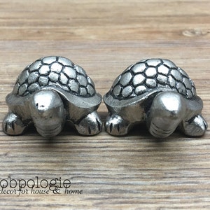 SET OF 2 Turtle Drawer Pulls Antique Pewter Metal Turtle - Etsy