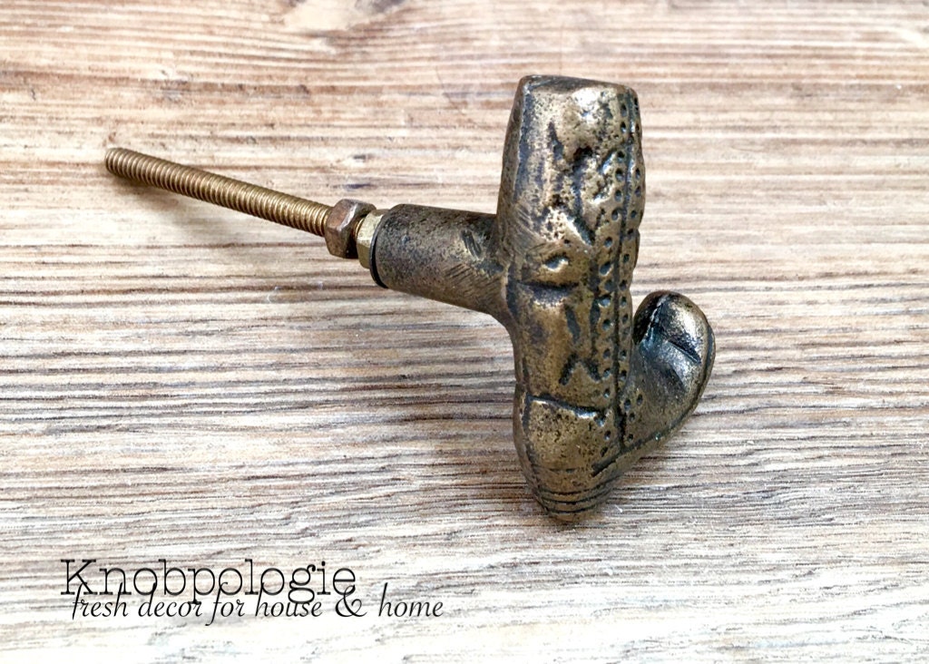 SET OF 4 Cowboy Boot Cast Iron Knobs Cowgirl Boots Drawer | Etsy