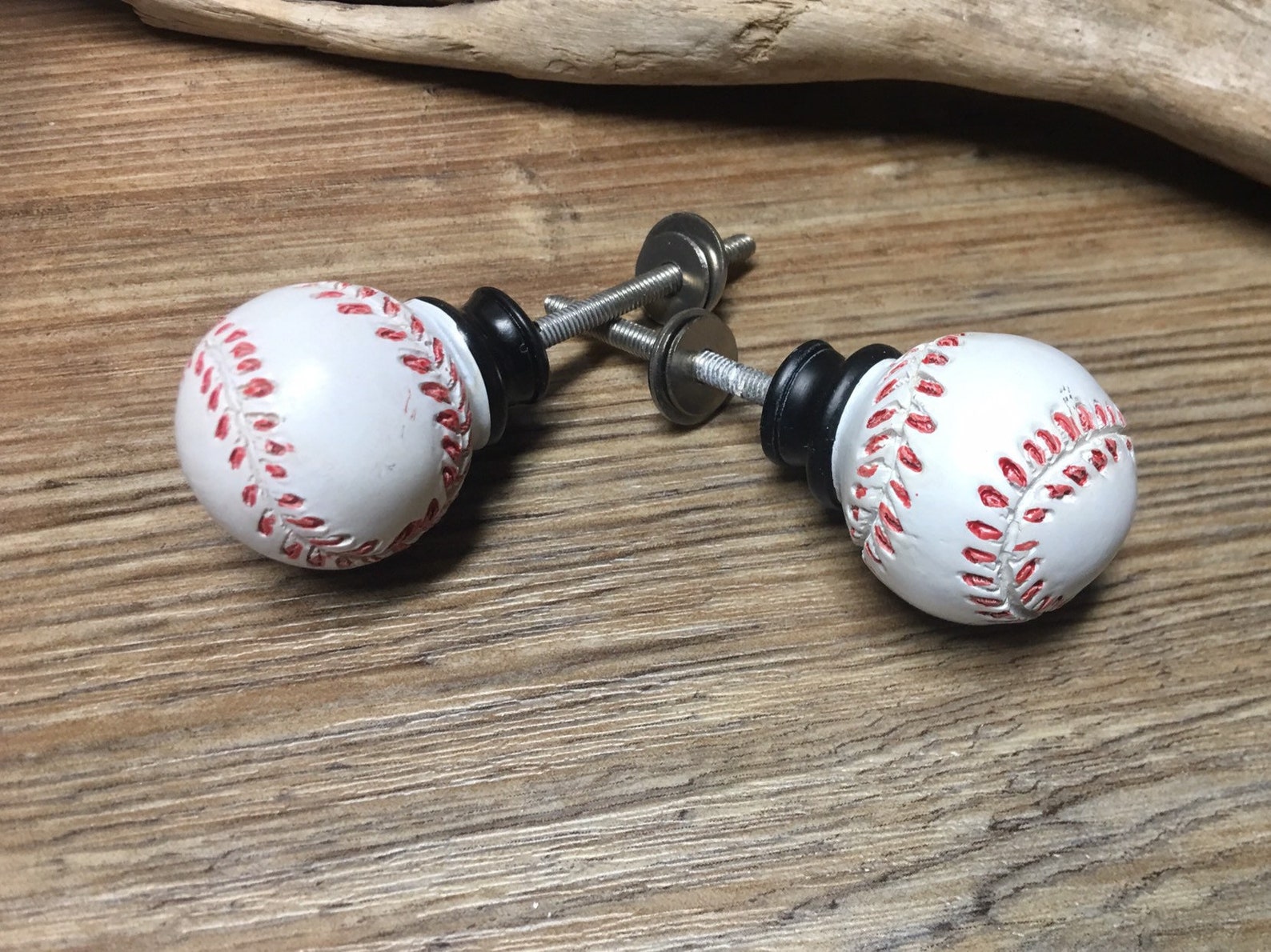 Set of 2 Baseball Knobs Softball or Baseball Drawer Pull | Etsy