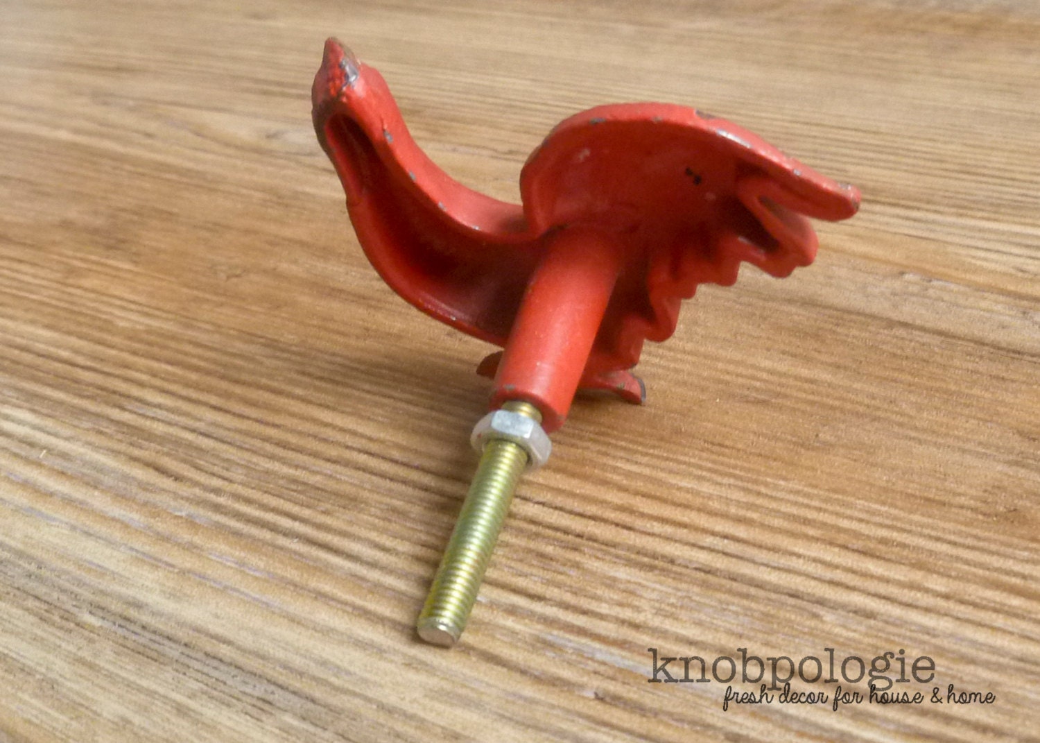 SET OF 4 Barn Red Rooster Metal Knob Farm Animal Drawer Pull - Etsy