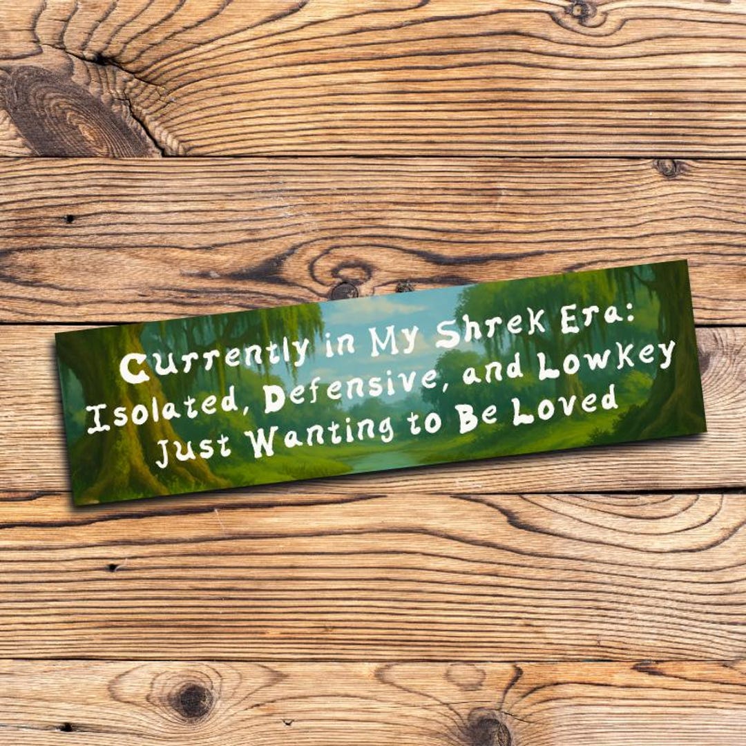 Funny Shrek Bumper Sticker Gen Z Humor Quirky Decor for Car or Laptop ...