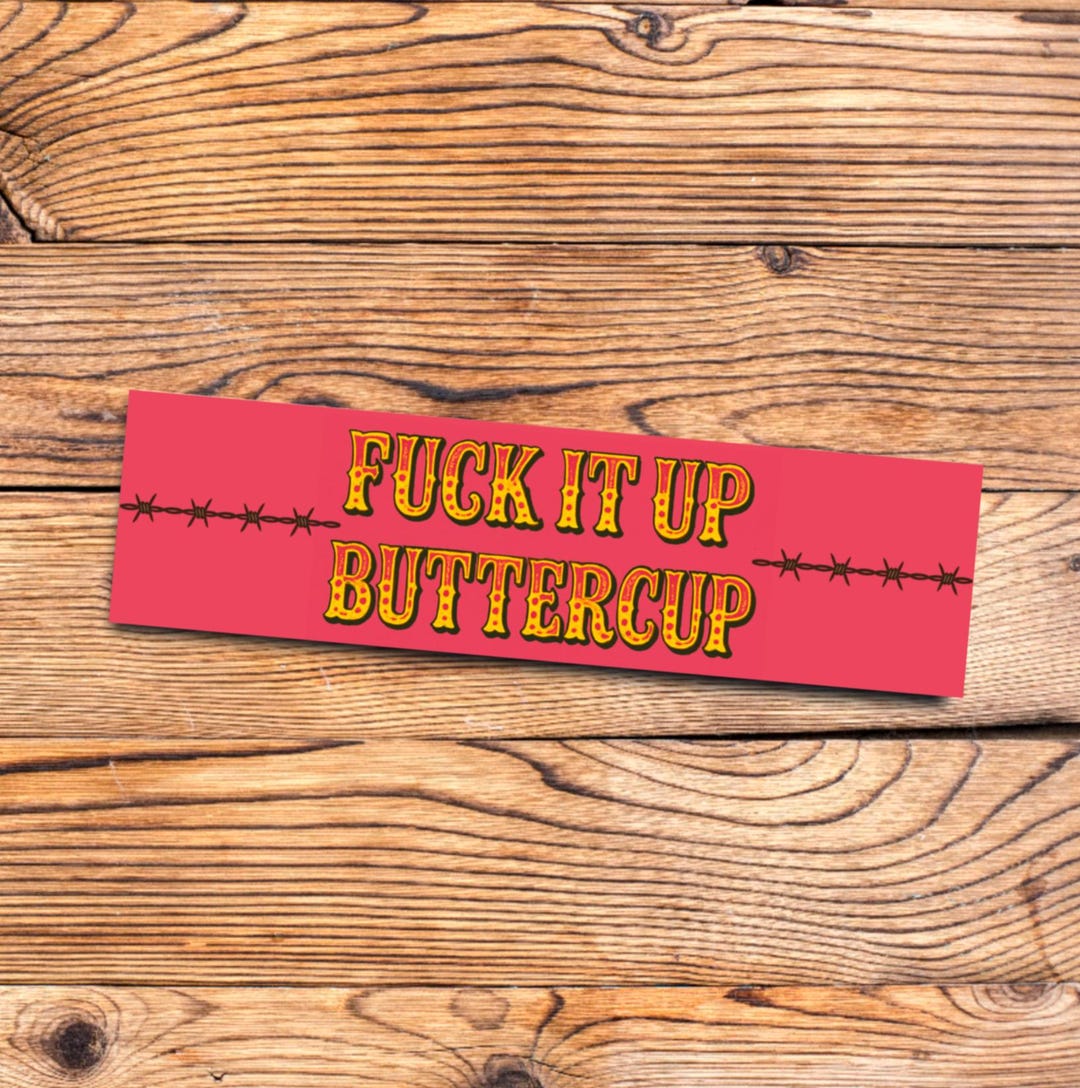 Vintage Western Cowgirl Bumper Sticker Funny Retro Buttercup Car Decal ...
