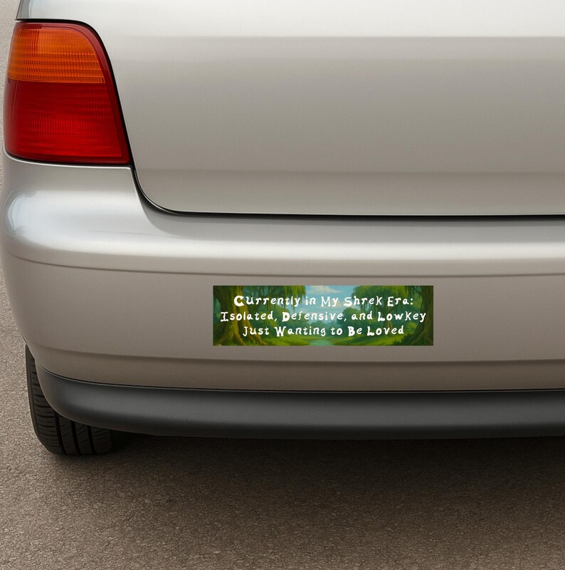 Funny Shrek Bumper Sticker Gen Z Humor Quirky Decor for Car or Laptop ...