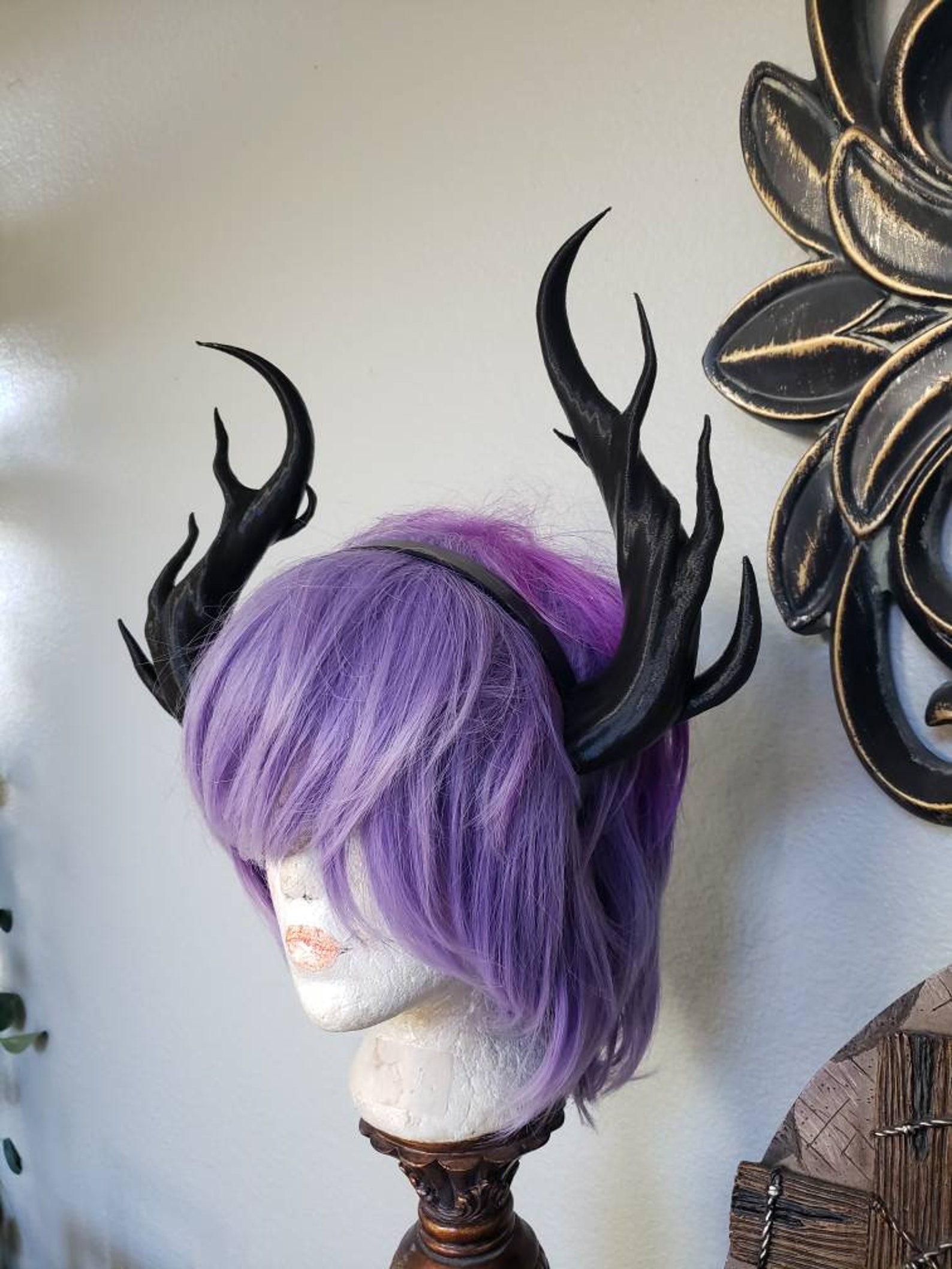 Fantasy Dragon Spindly Horns 3d Printed Horns on Headband Costume ...