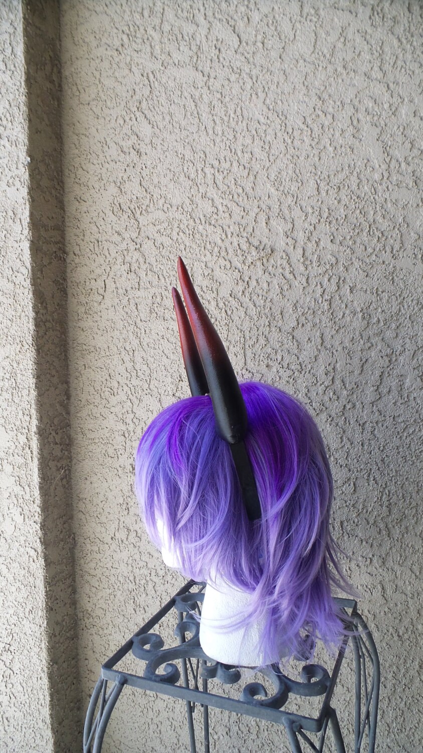 Matador-bull-horns-ombre-black And-red Horned Headband | Etsy