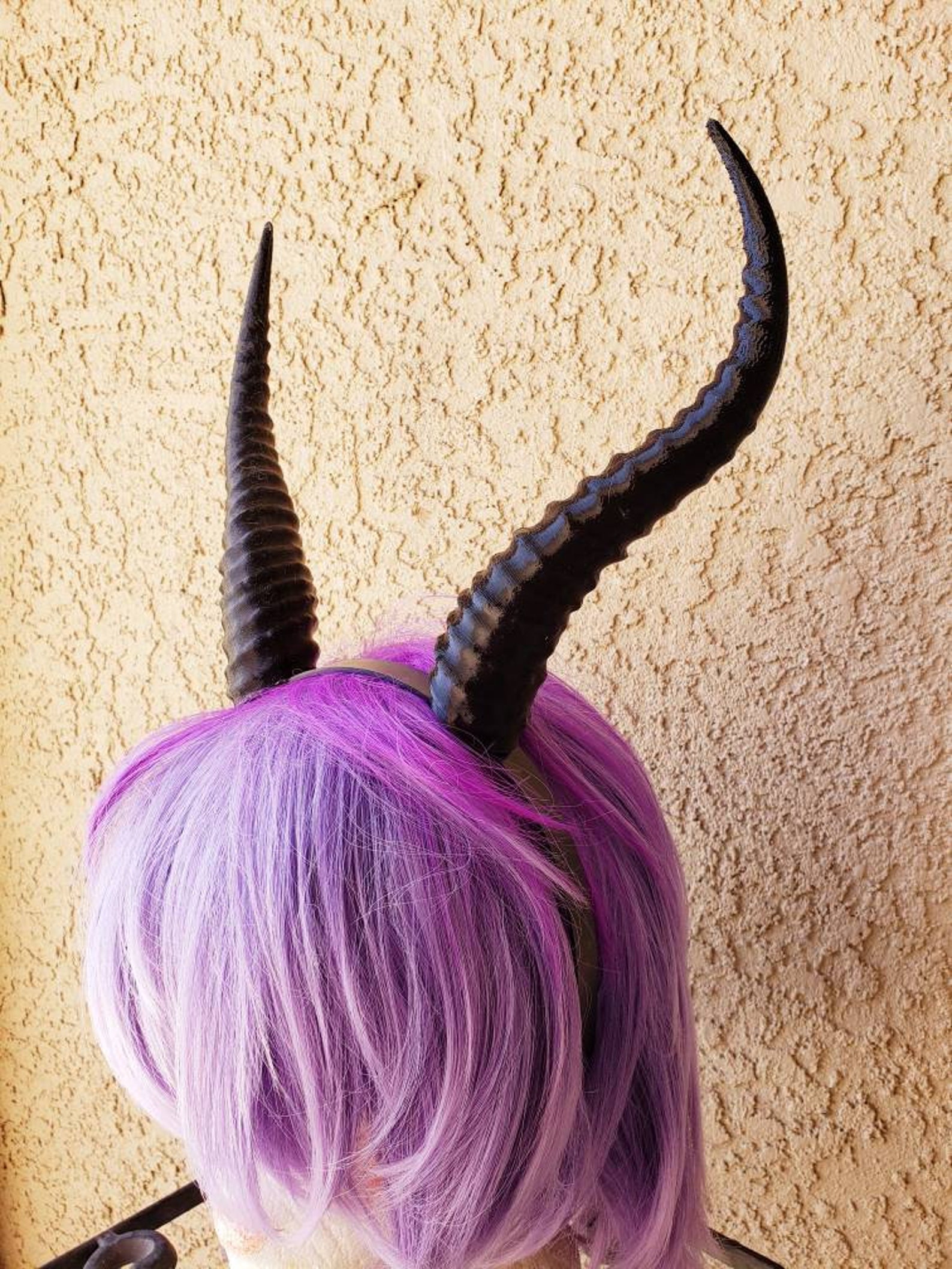 Gazelle Horned Headband Elvish Larp Headdress Black Animal - Etsy