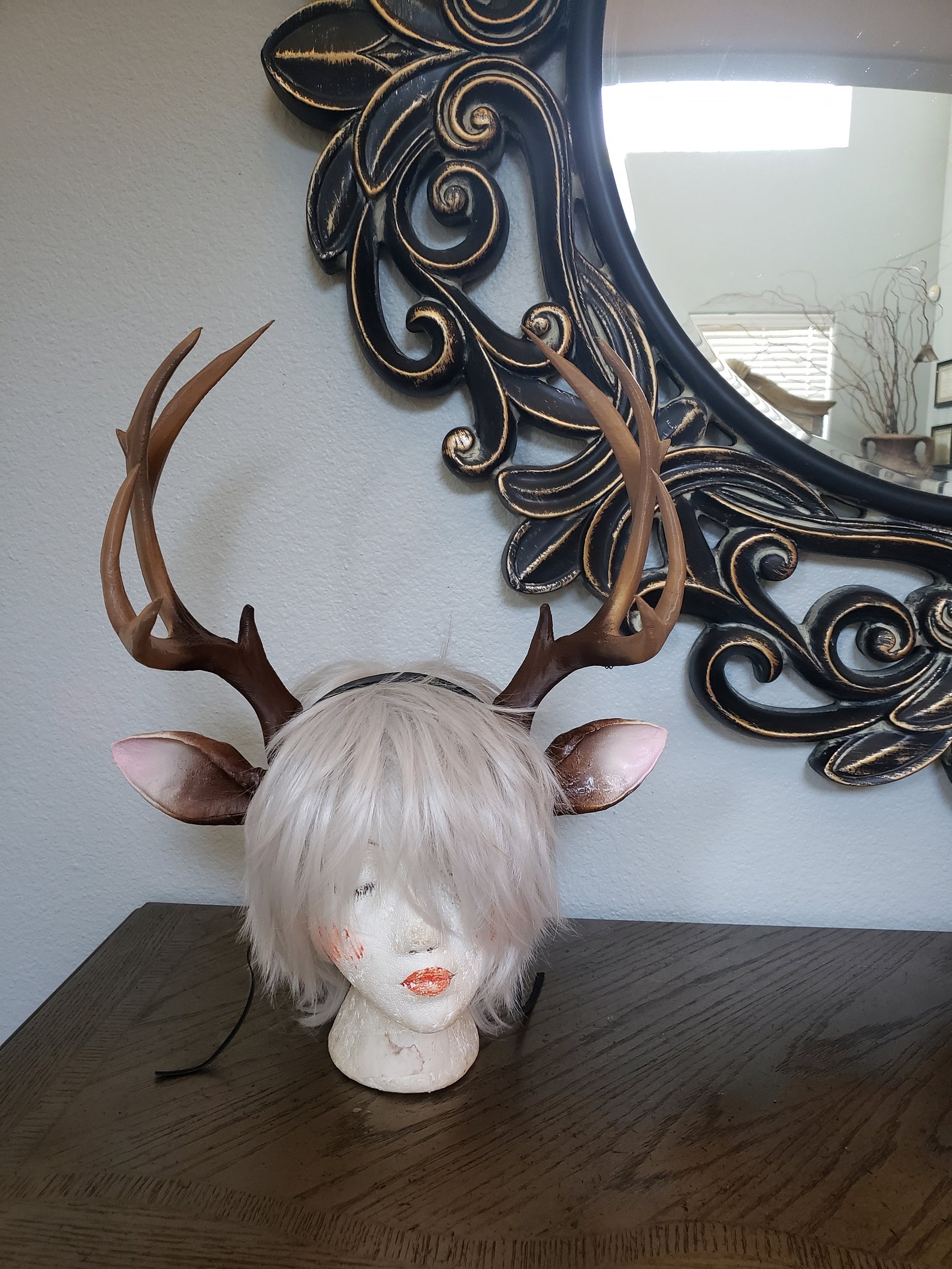 3D Printed Deer Antlers Headband: XL Stag Horns, Optional Ears - Etsy