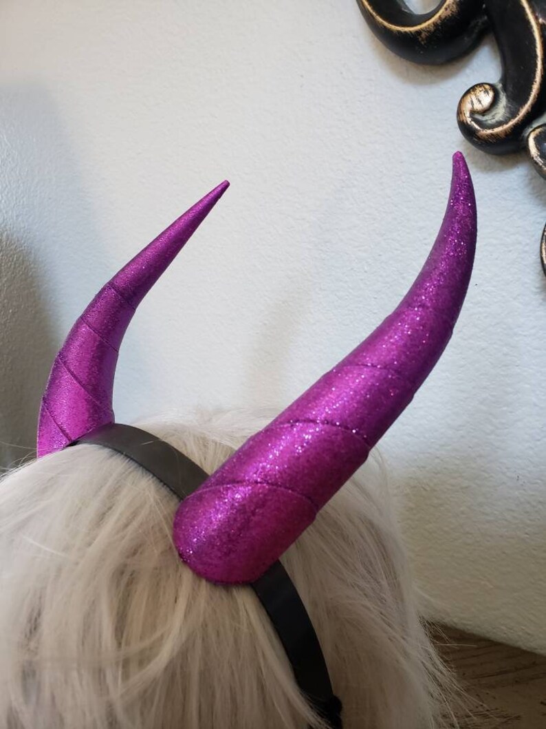 Fuscia Glitter Dragon Horns Headband: 3D Printed LARP Costume - Etsy