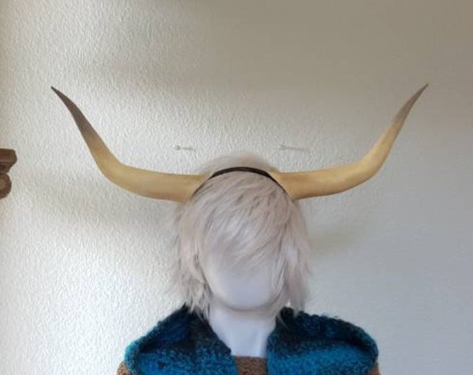 Curved, Small Bull Horns, Handmade, Satyr Horns, Wearable Costume Horns ...