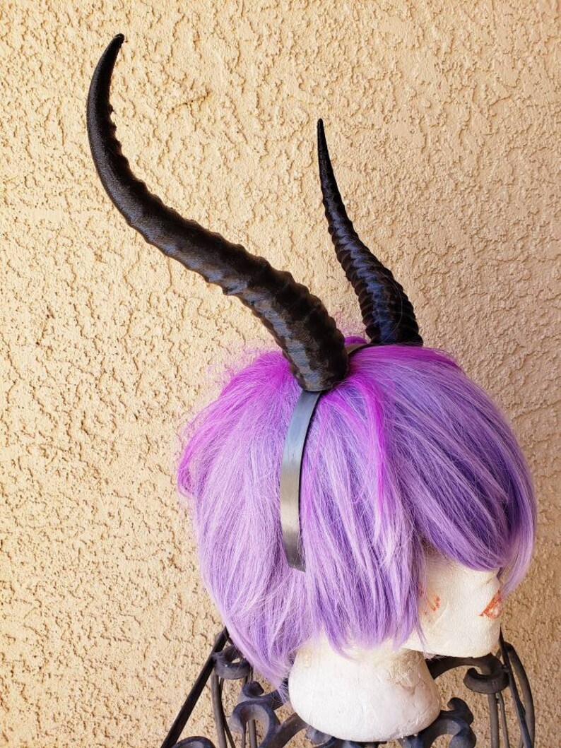 Gazelle Horned Headband Elvish Larp Headdress Black Animal - Etsy