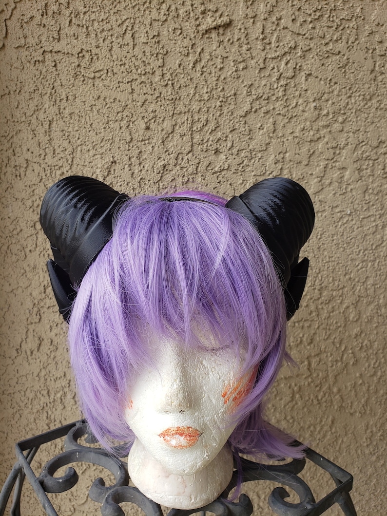 Jesters Horns RAM Horns Headband 3D Printed Cosplay Wow Swirly Twisted ...