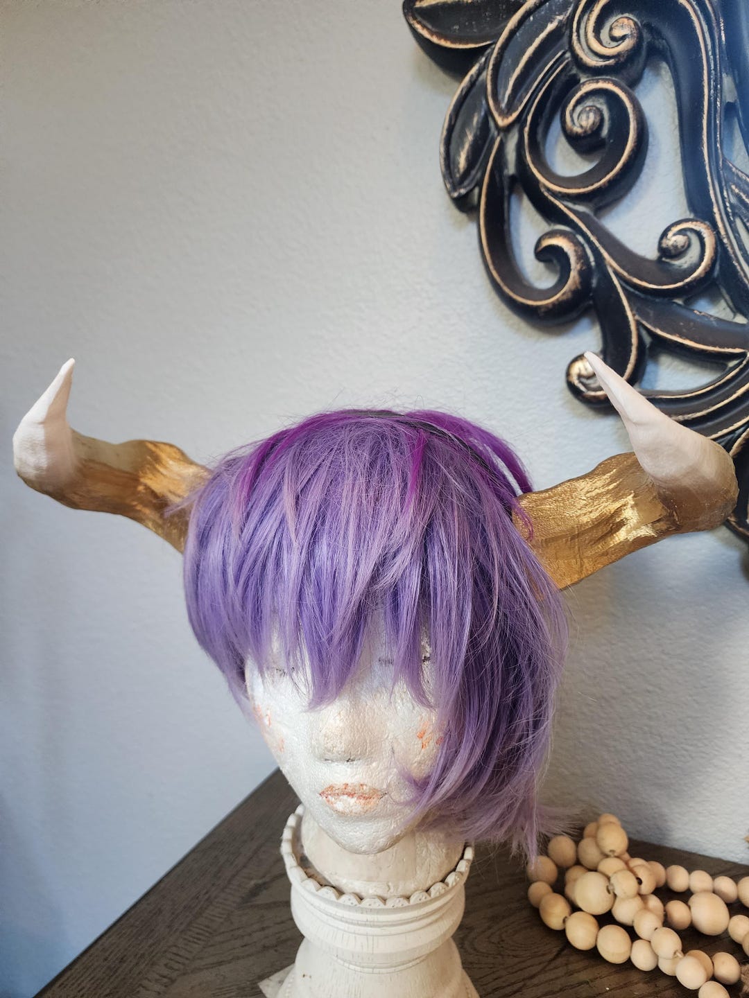 Minotaur Horns and Ears- Long Horn Cow-bull Matador Horns Headband 3D ...