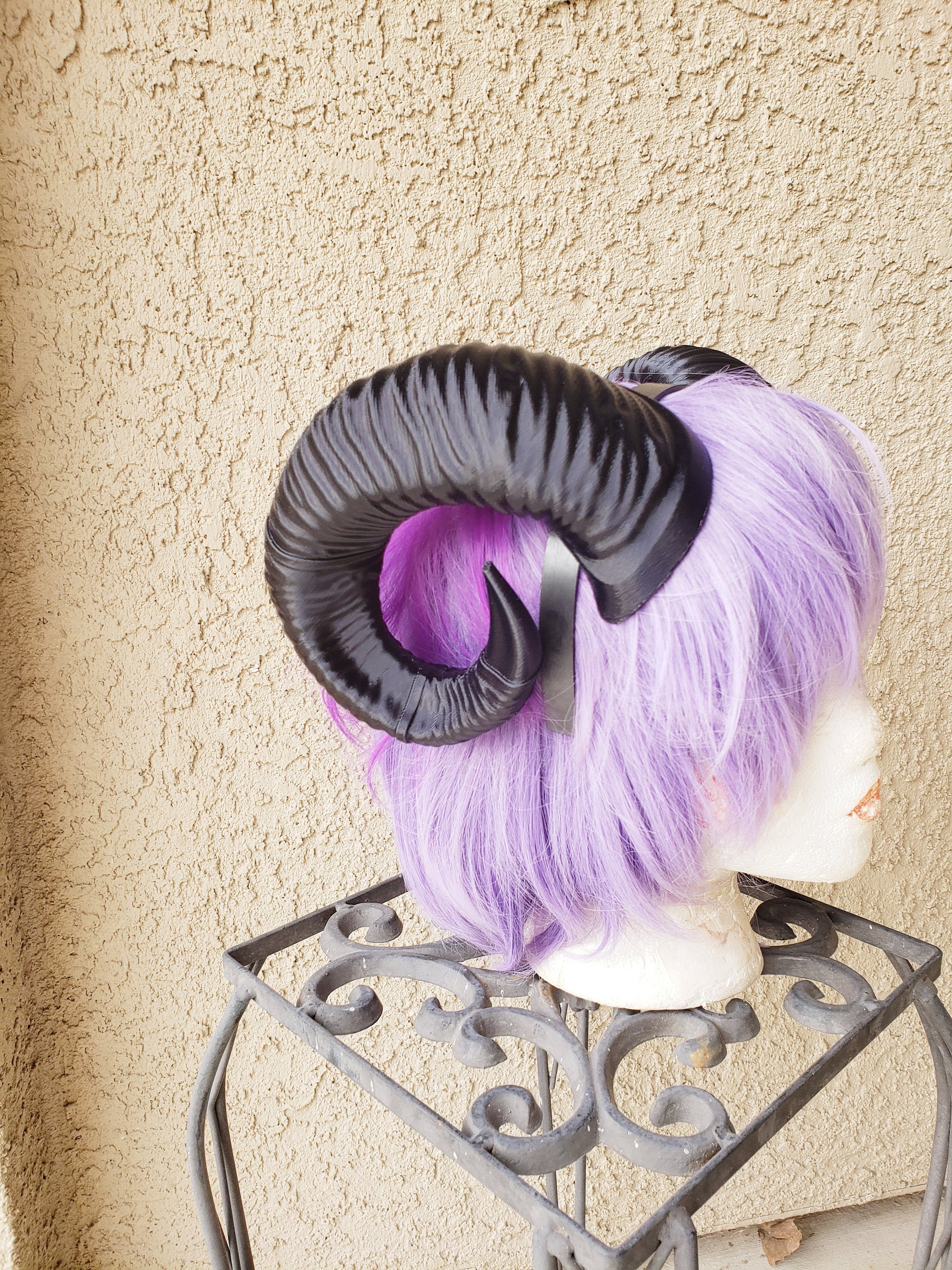 Jesters Horns RAM Horns Headband 3D Printed Cosplay Wow Swirly Twisted ...