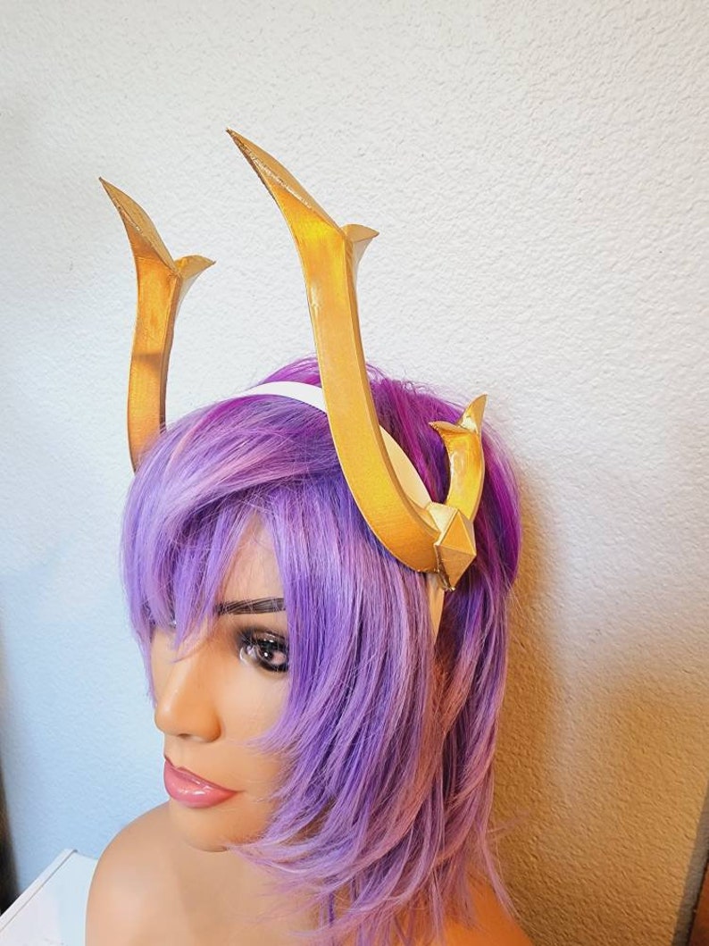 Raiden Shogun Horns: Gold Dragon Headband, Genshin Impact Costume - Etsy