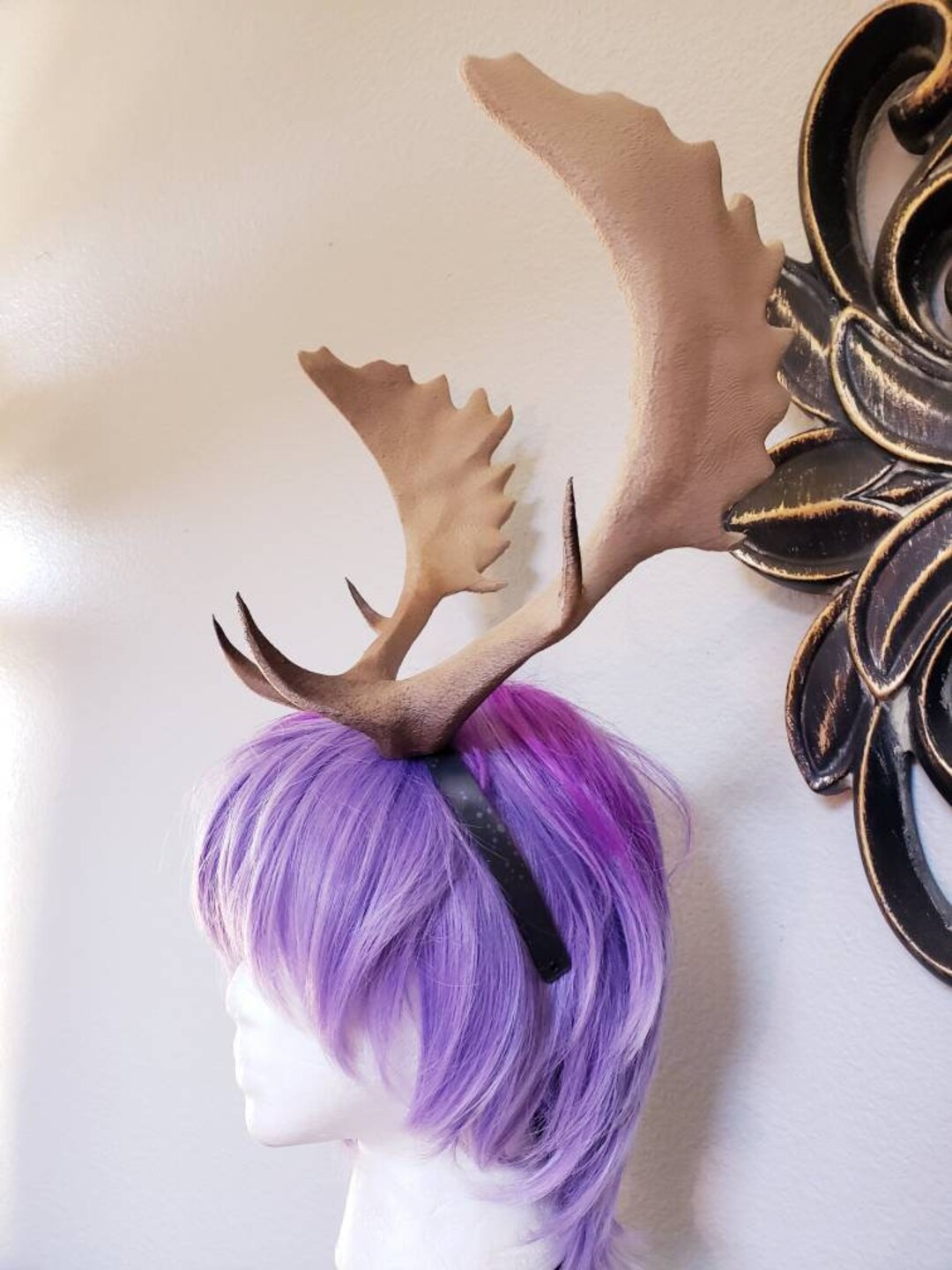 3D Printed Antler Headband, Fallow Deer Horns, Cosplay Costume - Etsy