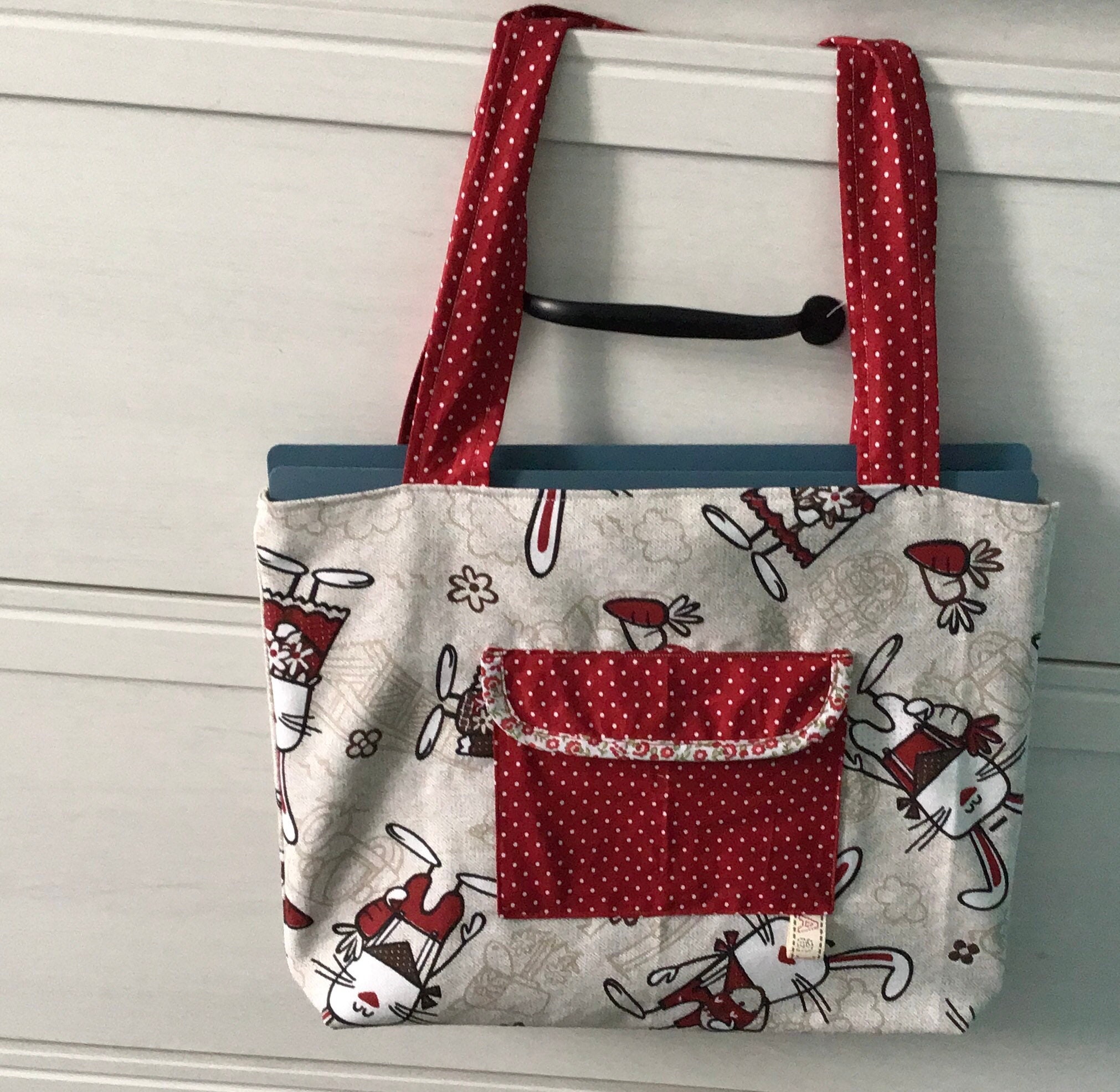 Bag tote bag child school library 35x30cm pattern rabbit free | Etsy