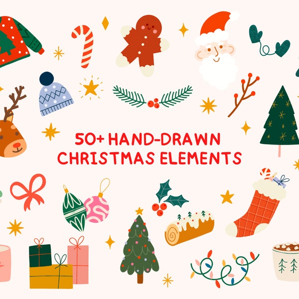 Hand Drawn Christmas - Etsy