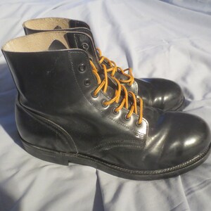 Vintage Boulet Boots of Canada Patented Leather Black Steel Toed ...