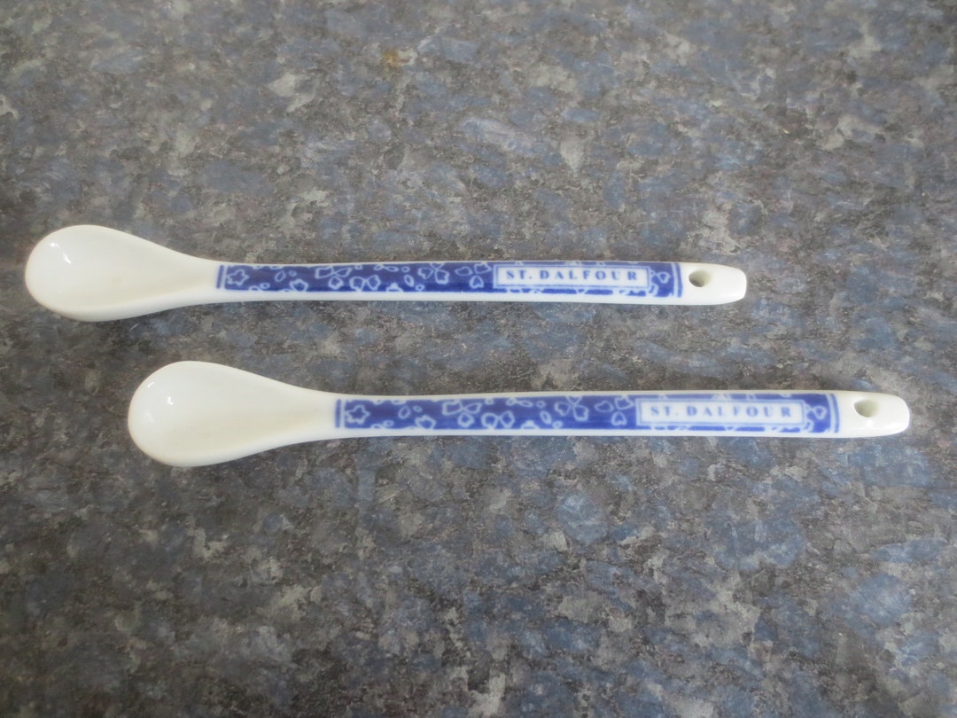 2 Brand New Porcelain Ceramic St. Dalfour Long Stem Small Head Jam ...