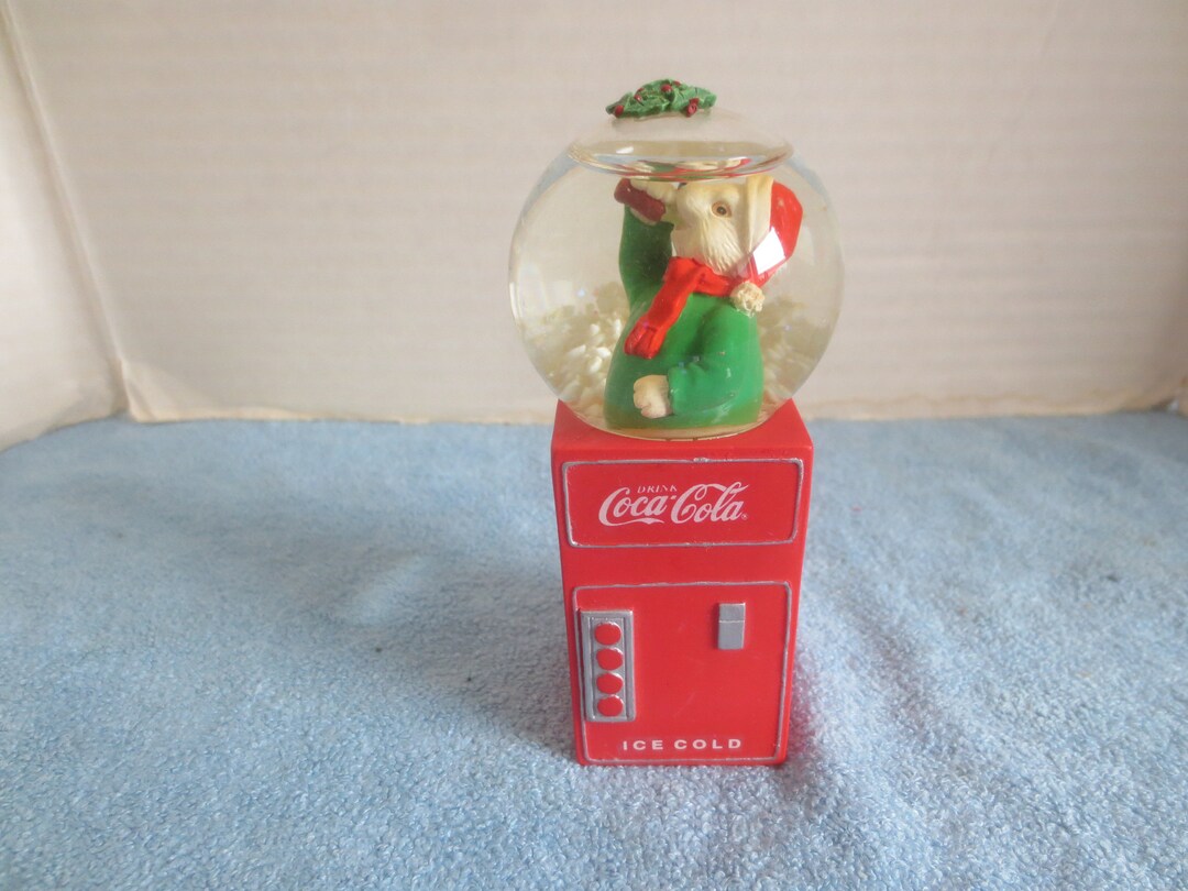 Vintage Miniature Coca Cola Old Coke Vending Drink Machine Snow Globe ...