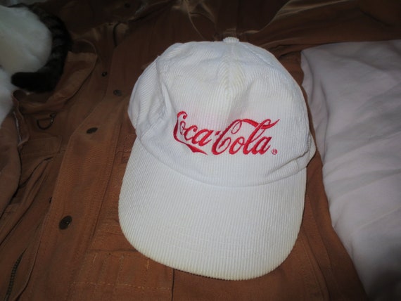 Rare Vintage White Corduroy Coca-Cola Coke Snap Back … - Gem