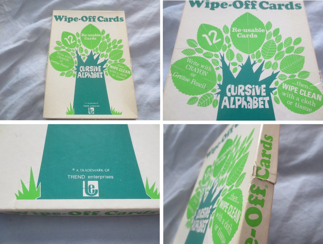 Vintage 1973 12 Re-usable Wipe-off Cards for Teaching and Learning ...