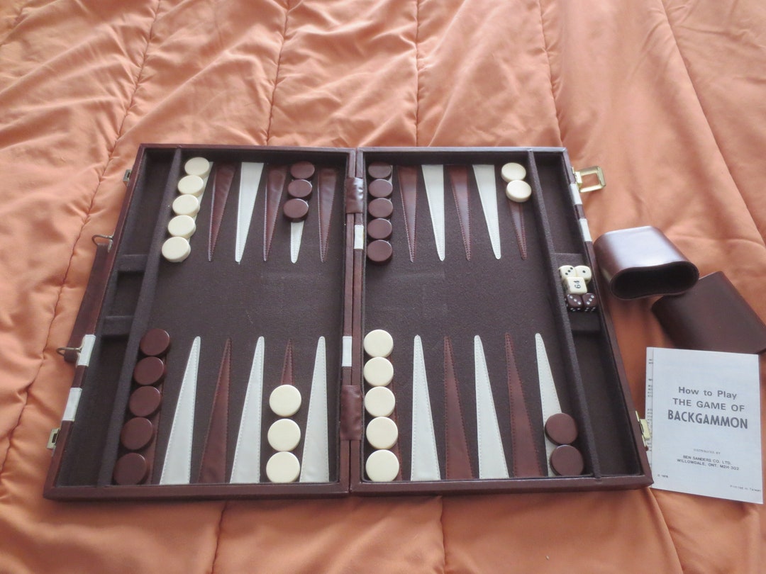 Vintage 1976 Hoyle Classic Traditional Vinyl Briefcase Backgammon Game ...