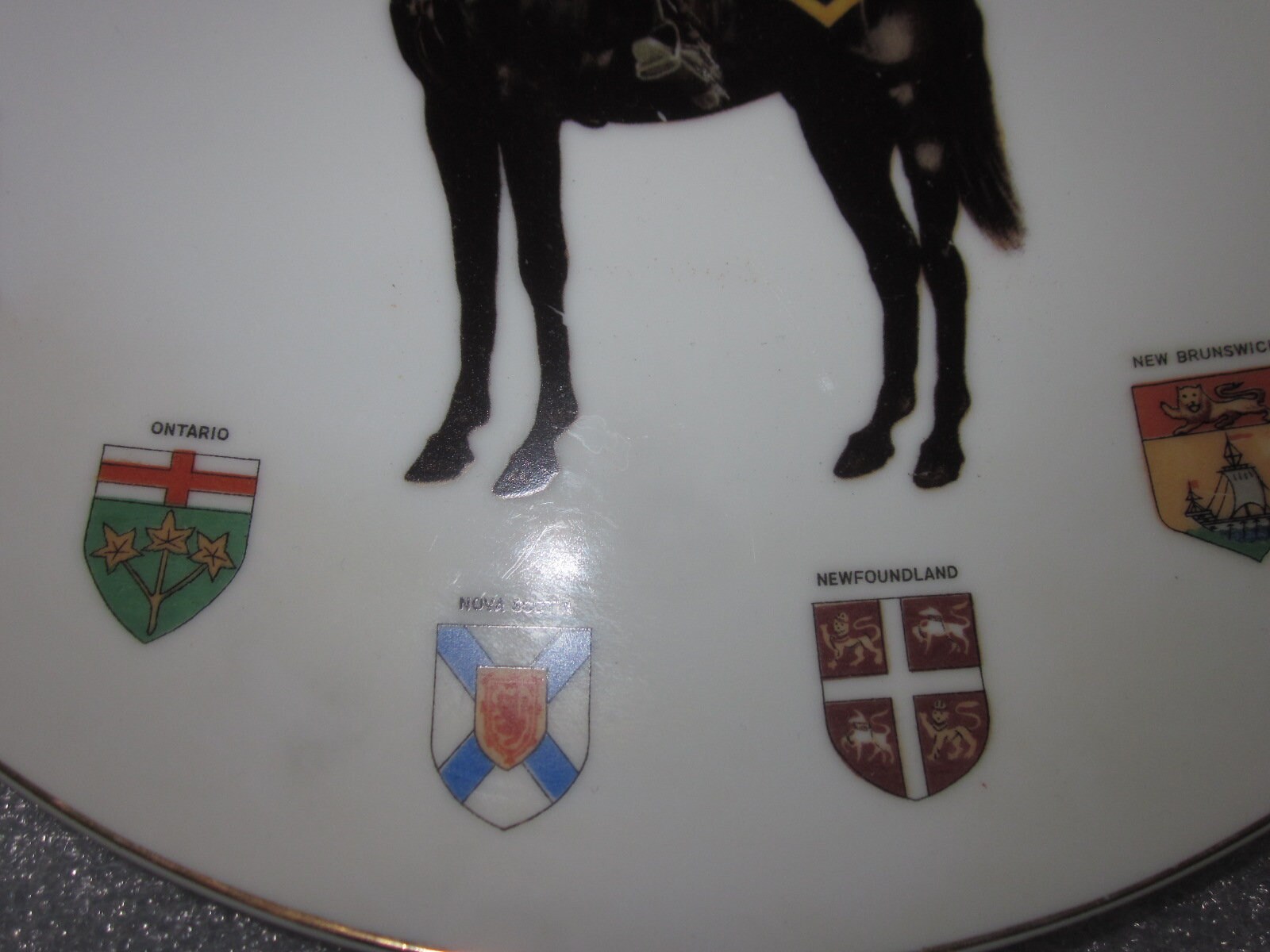 Rare Vintage RCMP Territories Souvenir Coat of Arms Plate W/ Gold Trim ...