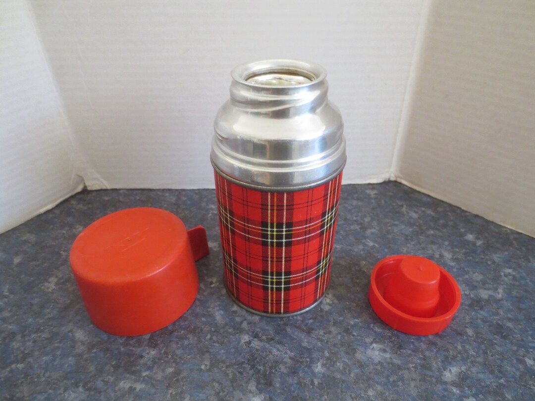 Vintage Mid Century Aladdin 1 Cup Red Scottish Tartan Plaid Pattern ...
