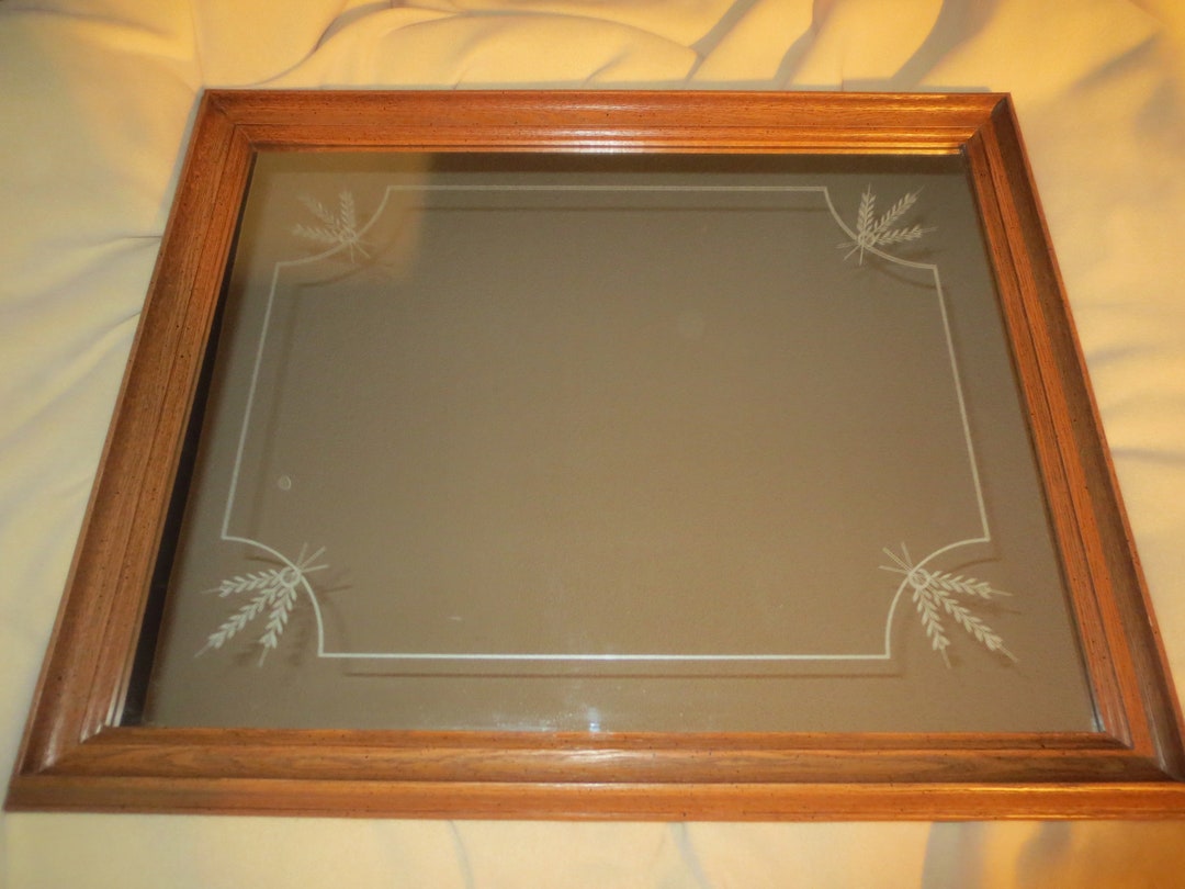 Vintage Mid Century Modern Luxury Chic Wonder Glo Wheat Design Etched ...