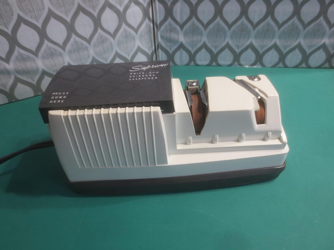 Vintage Mid Century Supreme Knife and Scissor Electric Stone Sharpener ...
