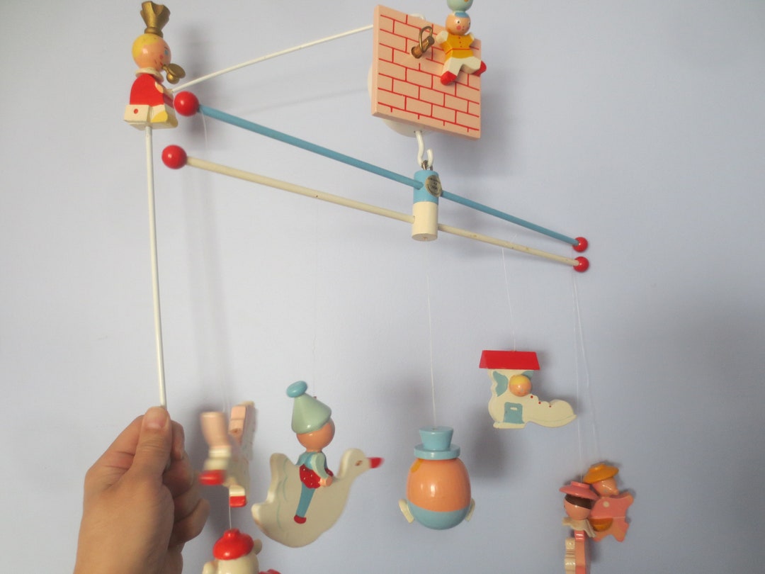 Vintage Irmi "mother Goose" Mobile for Baby With Handmade Hand Carved ...