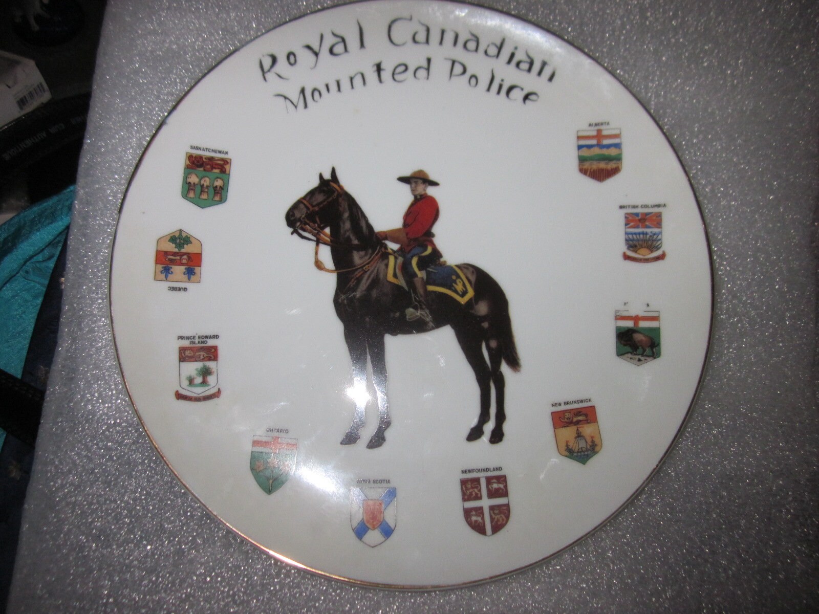 Rare Vintage RCMP Territories Souvenir Coat of Arms Plate W/ Gold Trim ...