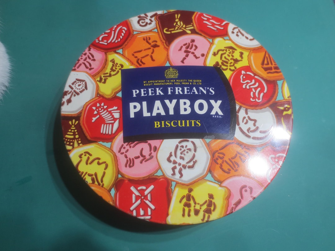 Vintage Peek Freans Playbox Round Cookie and Biscuit Collectible Tin ...