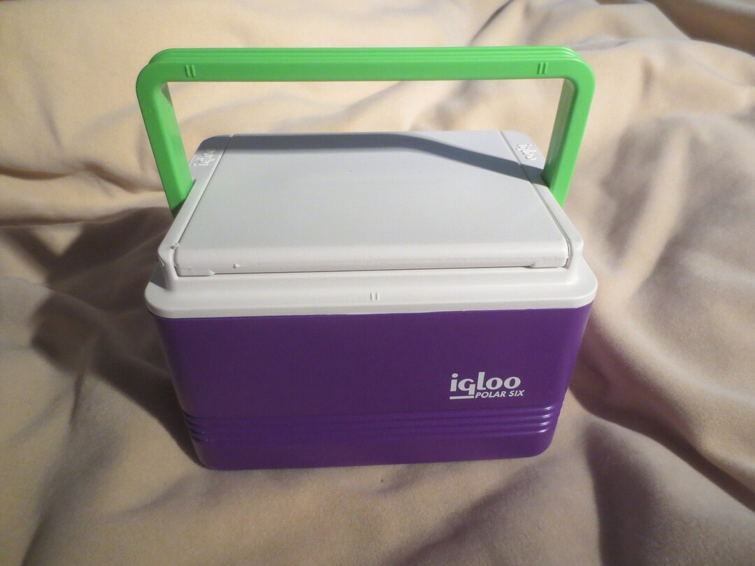 Vintage Retro Old School Igloo Polar Six Lunch Beverage Purple Cooler ...