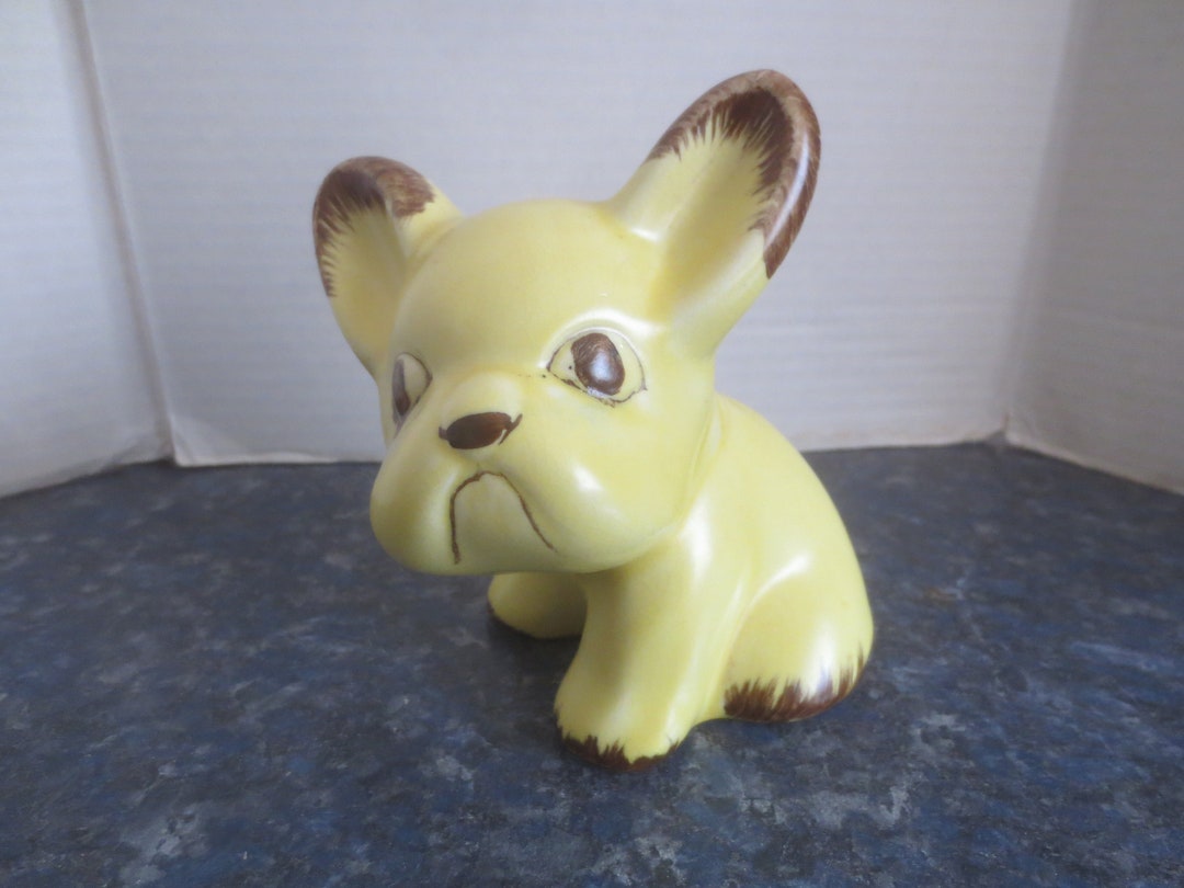 Vintage Mid Century Sylvac Yellow Frenchie French Bulldog Ceramic Hand ...