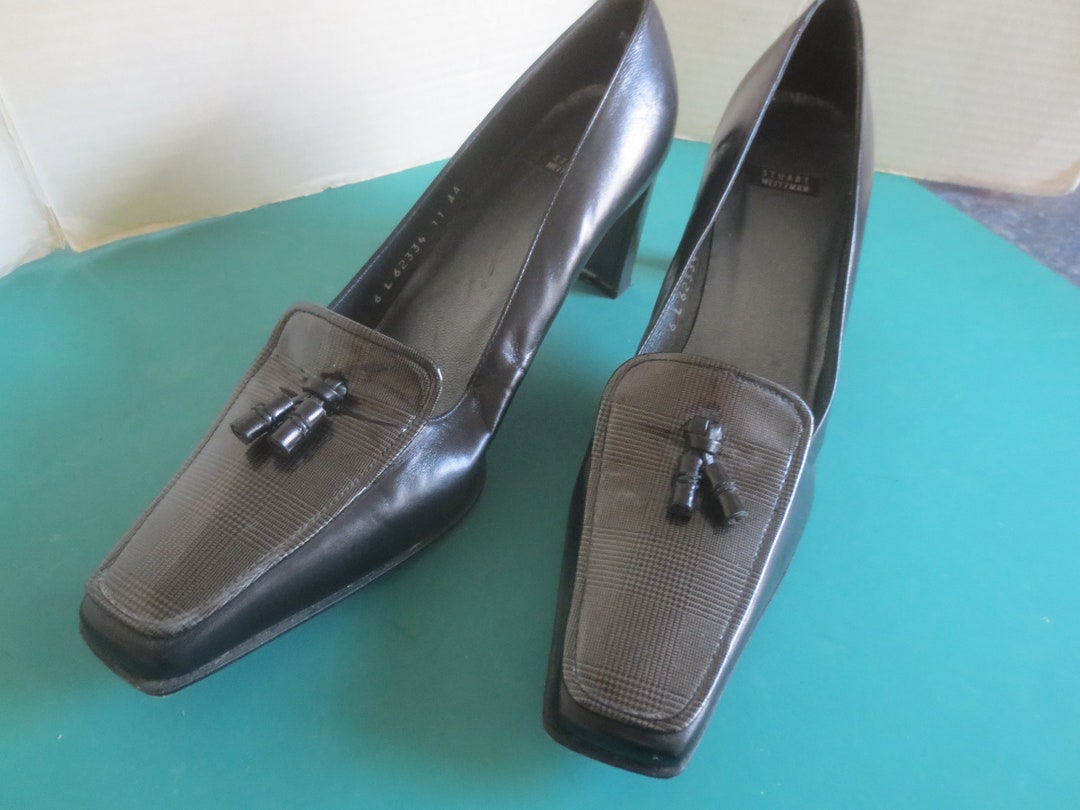 Vintage Rare Hard to Find Retro Stuart Weitzman Squared Toe Checkered ...