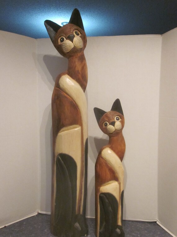 Vintage Large Very Tall Handcrafted Hand Carved Hand Painted | Etsy