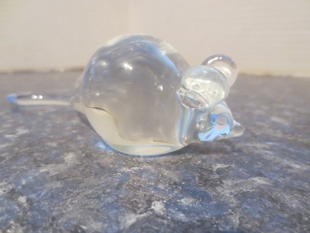 Vintage Hand Blown Handcrafted Art Glass Mouse Figurine Paperweight ...